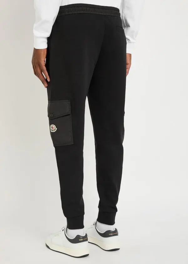 Moncler Cotton-blend Cargo Sweatpants With Appliqué Logo