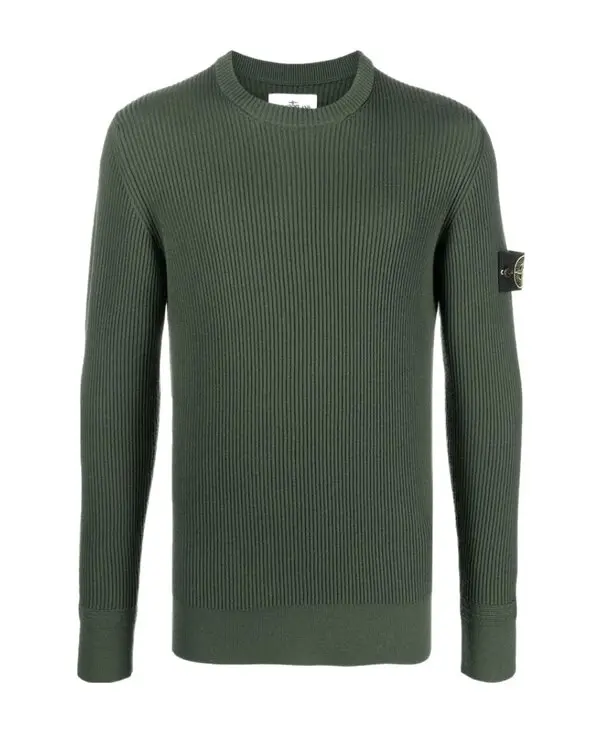 Stone Island Logo-patch Ribbed Jumper