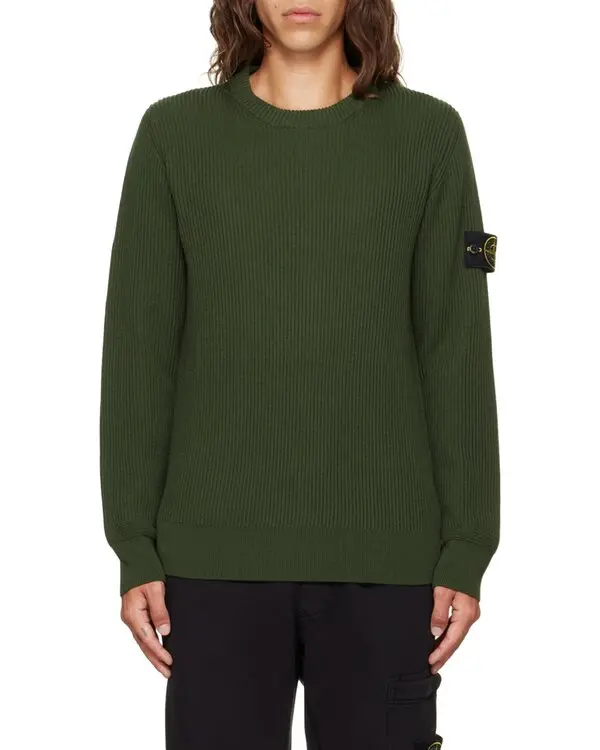 Stone Island Logo-patch Ribbed Jumper