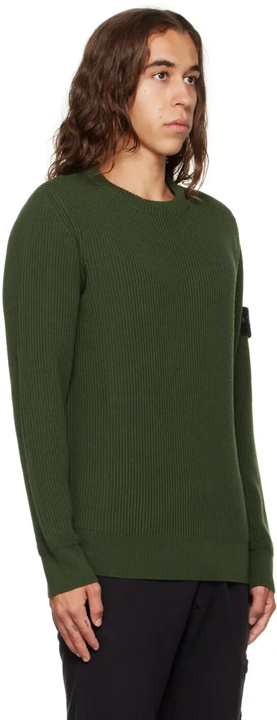 Stone Island Logo-patch Ribbed Jumper