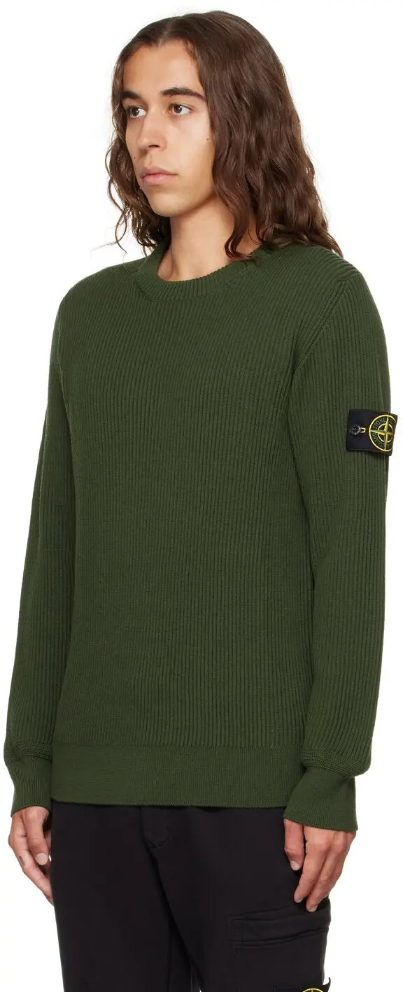 Stone Island Logo-patch Ribbed Jumper