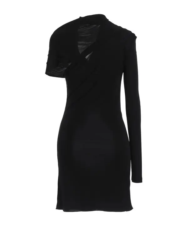 Saint Laurent Jersey Flared Dress - Black