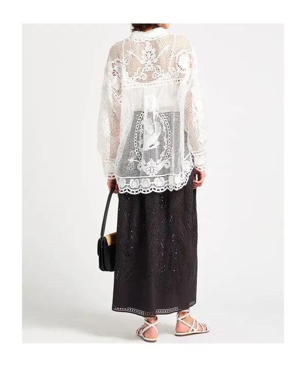 Farm Rio Lace Long Sleeve Shirt