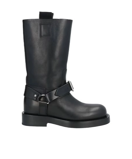 Burberry Tall Leather Boots With Square Heel
