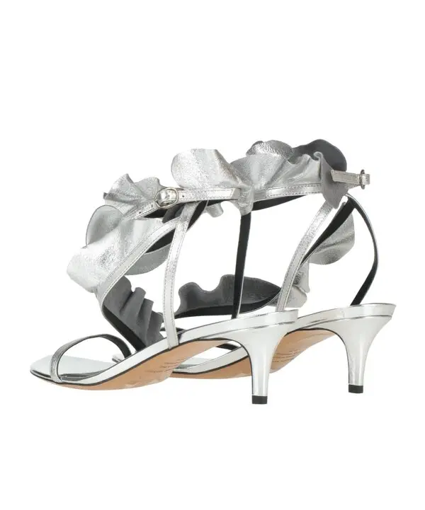 Isabel Marant Étoile Silver Round-toe Leather Sandals