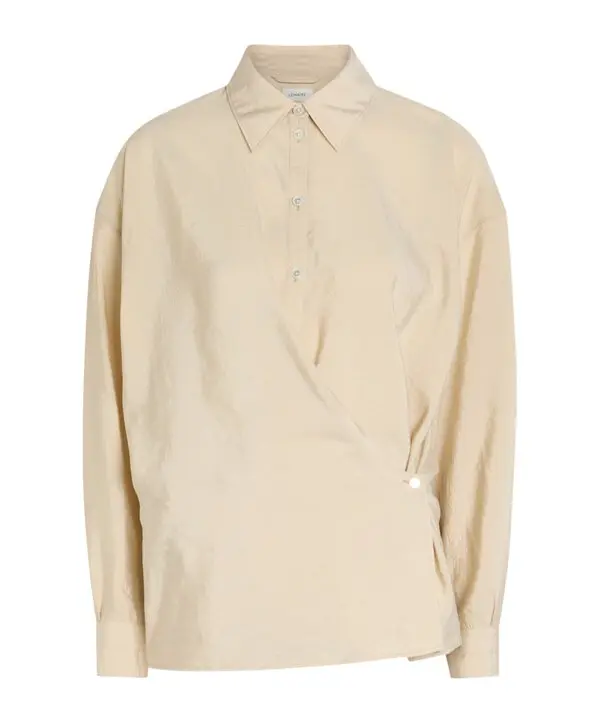 LEMAIRE Twisted Brushed Silk-blend Wrap Shirt