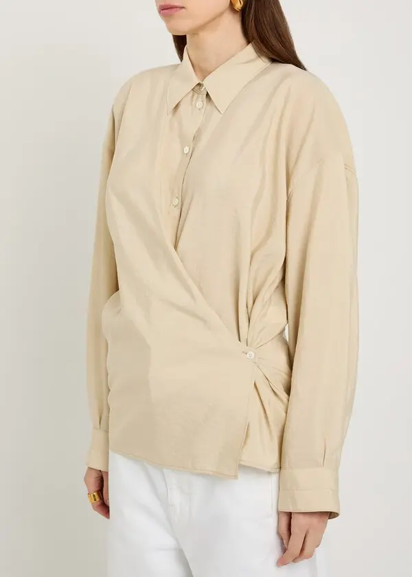 LEMAIRE Twisted Brushed Silk-blend Wrap Shirt