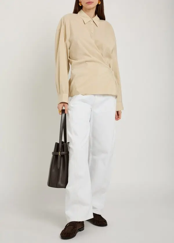 LEMAIRE Twisted Brushed Silk-blend Wrap Shirt
