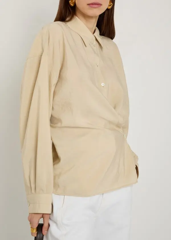 LEMAIRE Twisted Brushed Silk-blend Wrap Shirt