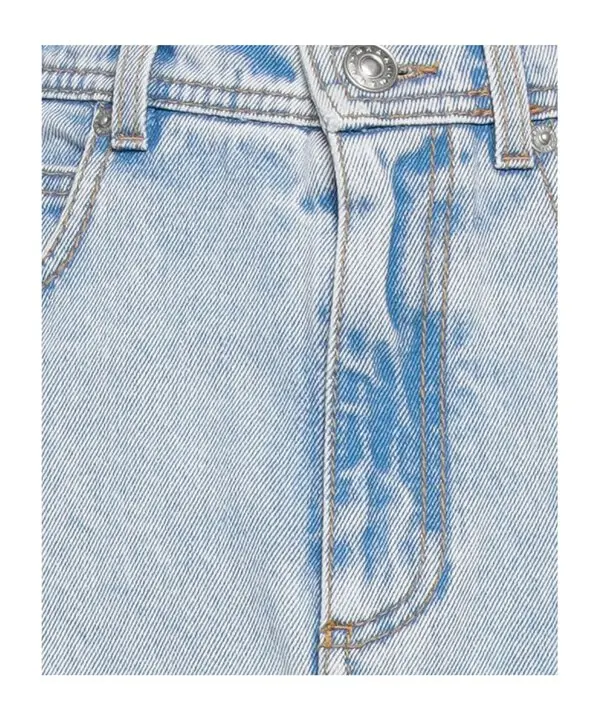 Marni Medium Wash Denim A-line Skirt With Appliqués
