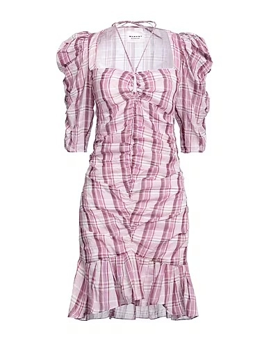 Isabel Marant Étoile Gathered Tartan Square Neck Dress