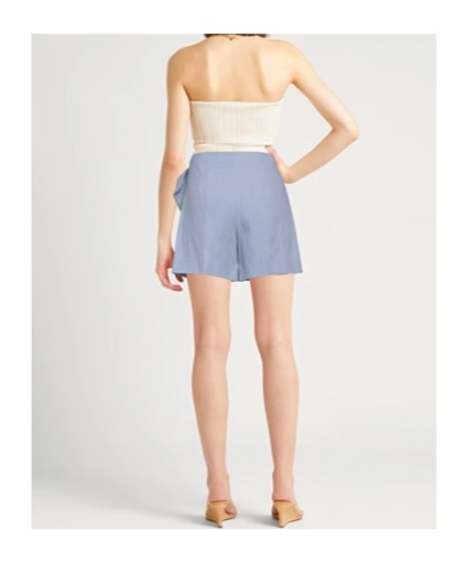 Chloé Bow Detail High Waisted Shorts - Blue