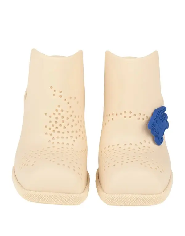 Burberry Pointed Toe Mules With Logo Appliqu - Nude