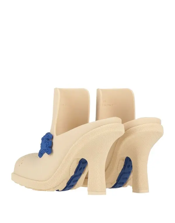 Burberry Pointed Toe Mules With Logo Appliqu - Nude