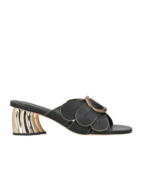 Farm Rio Metallic Heel Sandals - Black