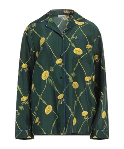 Burberry Floral Print Silk Shirt - Green