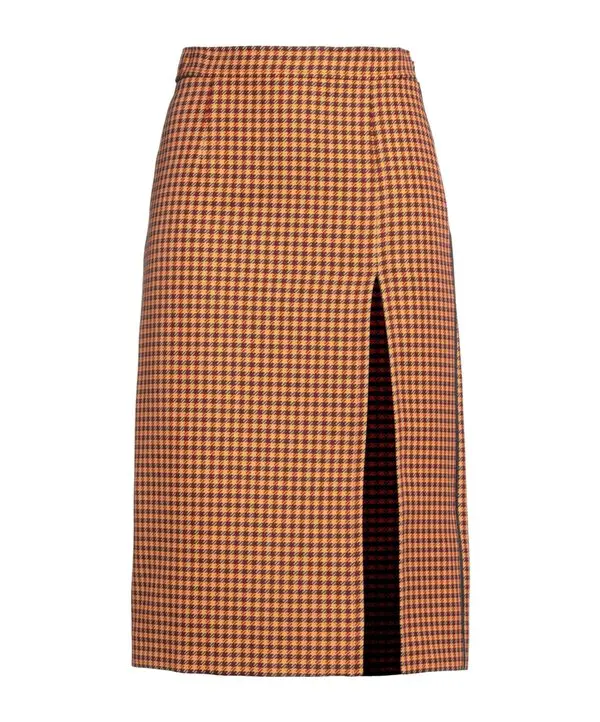Marni Plaid Wool-blend Midi Skirt