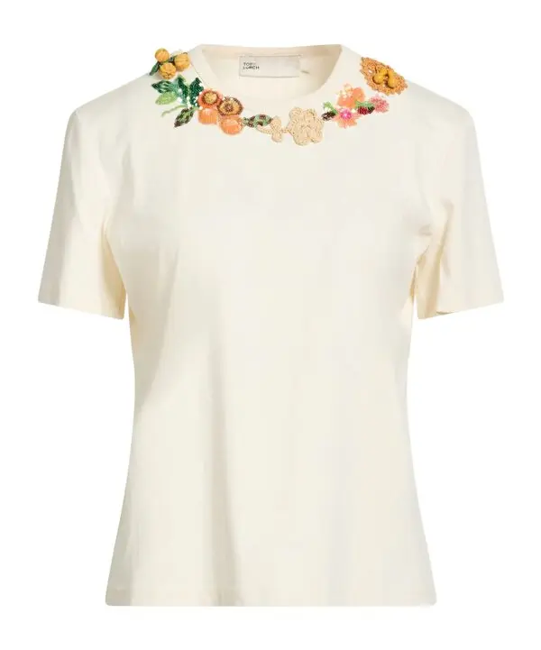 Tory Burch Short Sleeve Embellished T-shirt