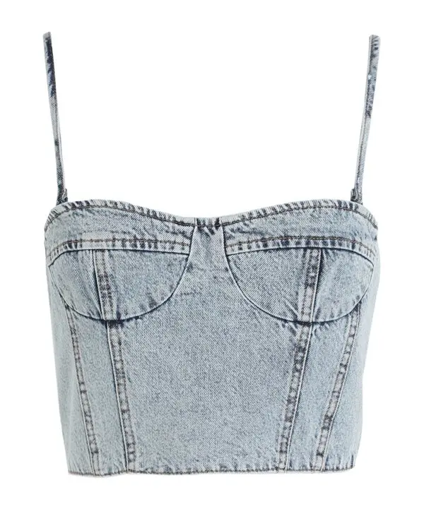 MAXCO. Tight Denim Bra - Gray