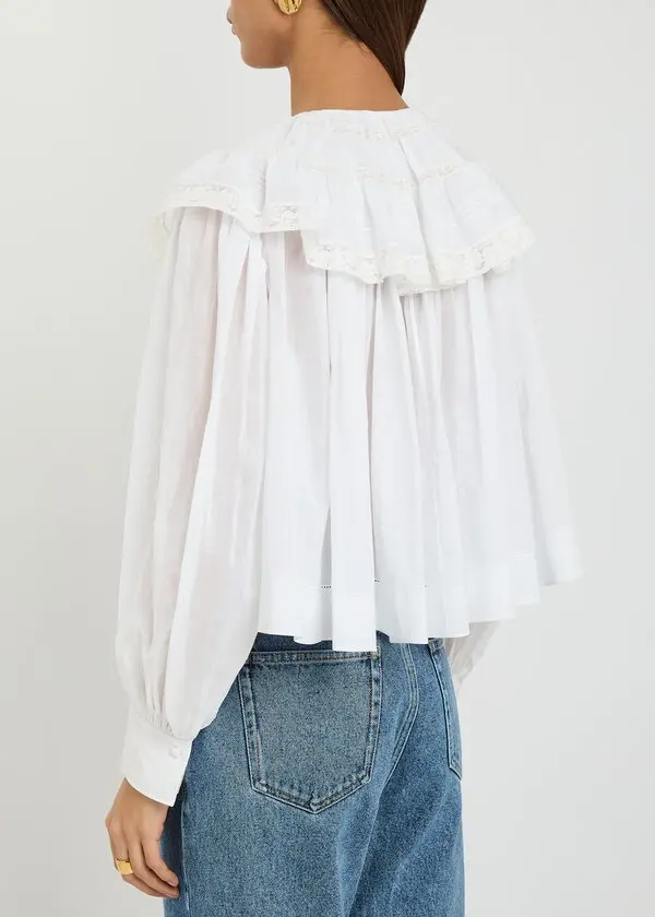 Chloé Ruffled Cotton Blouse