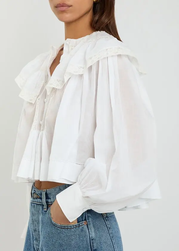 Chloé Ruffled Cotton Blouse