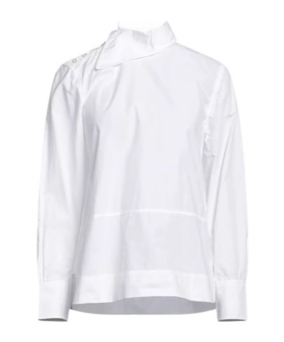 GANNI Long Sleeve Turtleneck Poplin Top