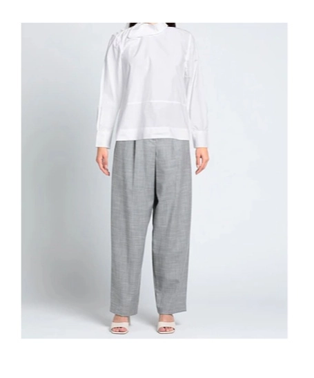 GANNI Long Sleeve Turtleneck Poplin Top