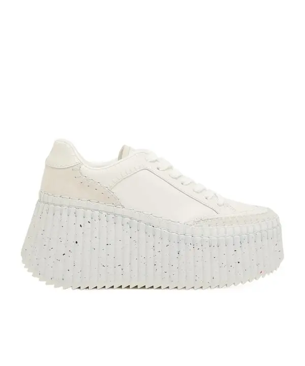 Chloé Nama Panelled Leather Flatform Sneakers