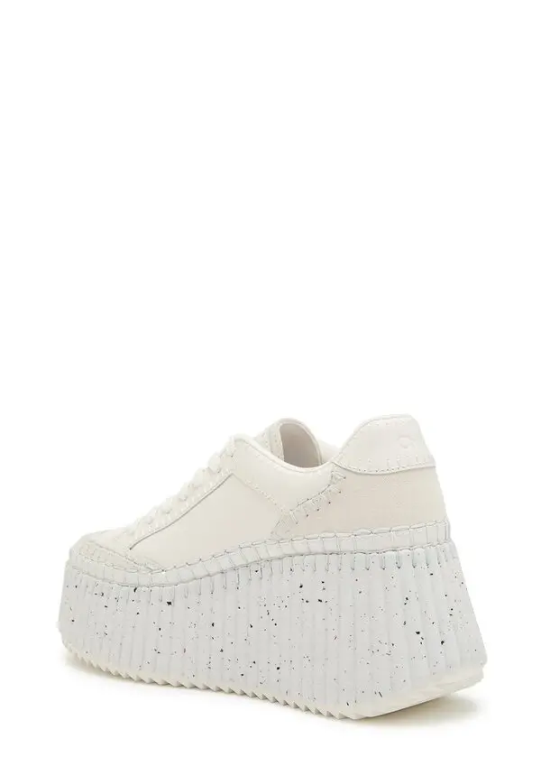 Chloé Nama Panelled Leather Flatform Sneakers