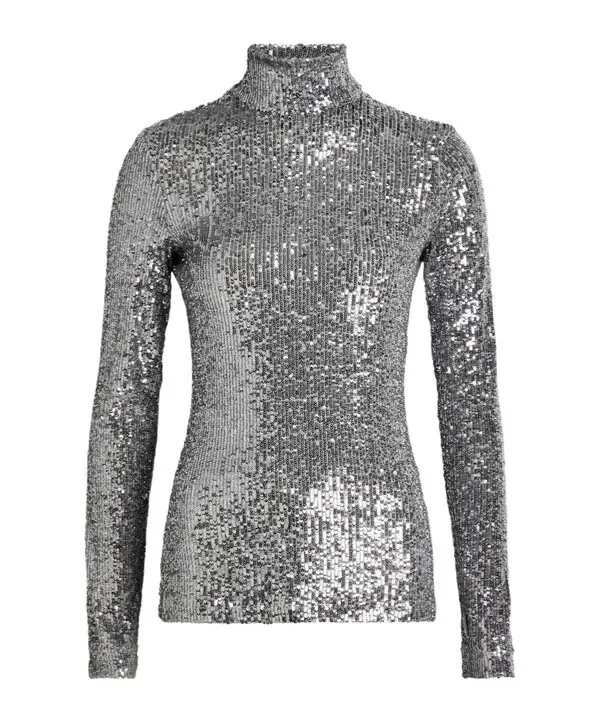 Rabanne Sequin-embellished Mesh Top