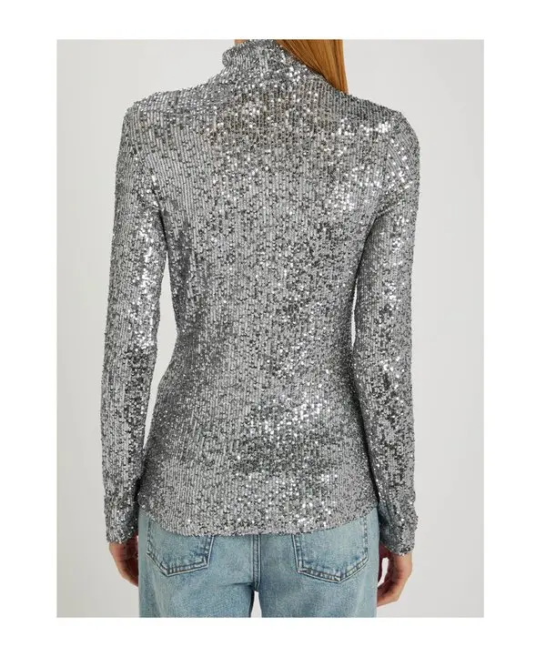 Rabanne Sequin-embellished Mesh Top