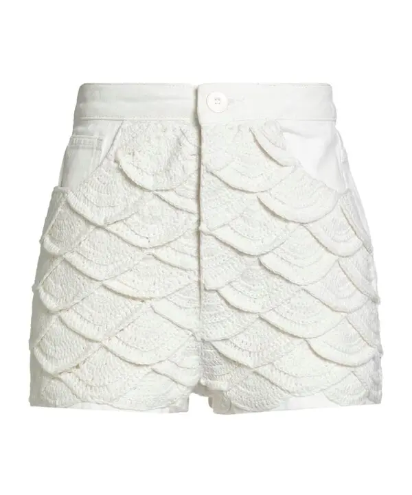 Farm Rio Textured Five-pocket Shorts - White