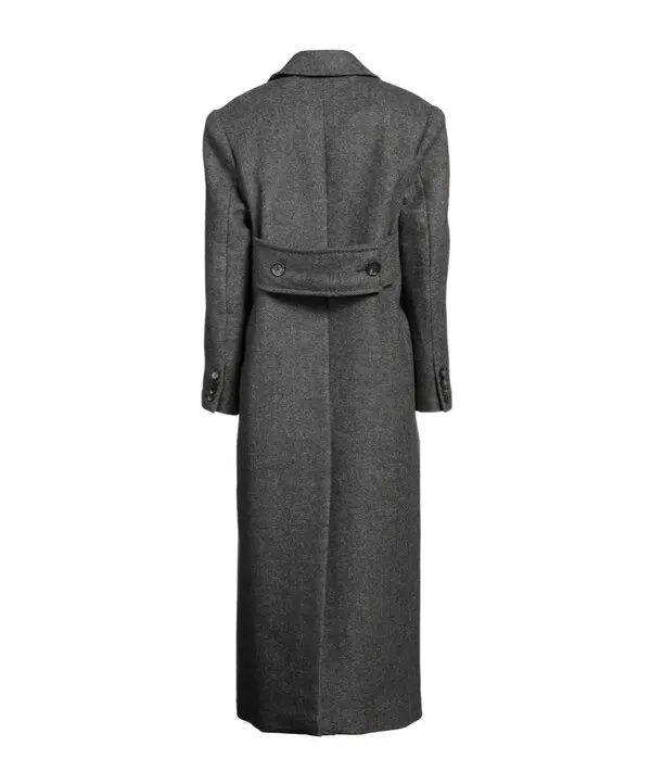 Max Mara Herringbone Tweed Long Double-breasted Coat