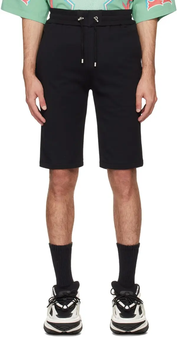 Balmain Cotton Shorts With Flocked Logo