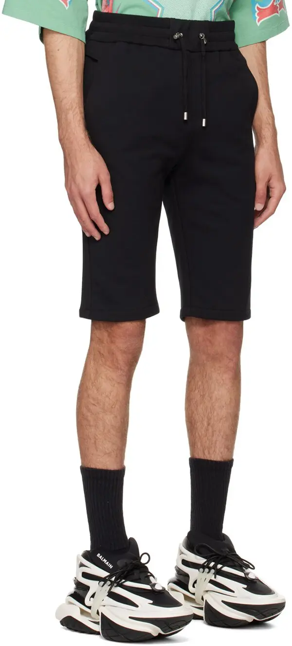 Balmain Cotton Shorts With Flocked Logo