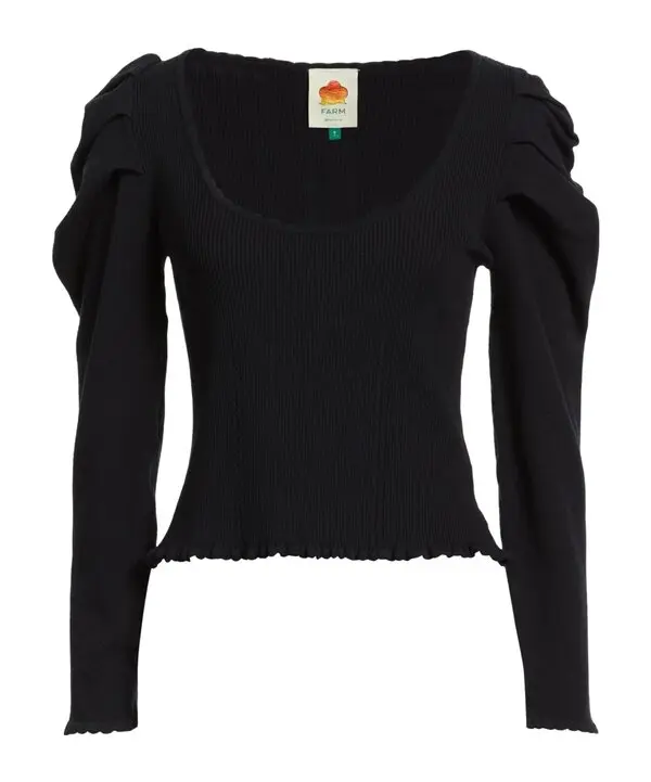Farm Rio Ribbed-knit Jumper - Black
