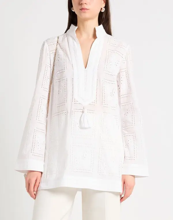 Tory Burch Lace V-neck Long Sleeve Blouse