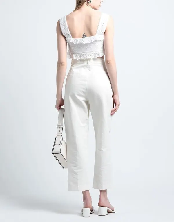 Isabel Marant Étoile Solid Color Lace Sleeveless Crop Top
