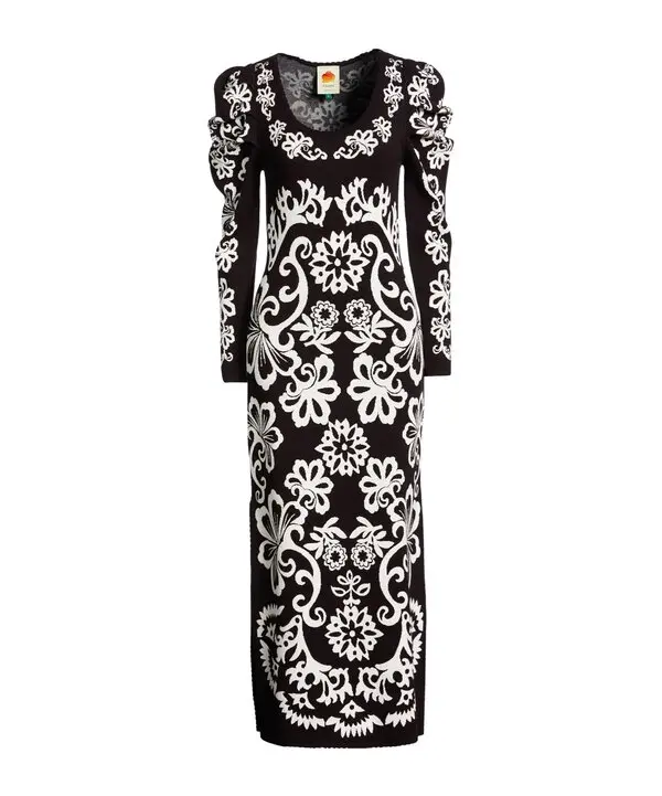 Farm Rio Long Sleeve Maxi Dress With Floral Print