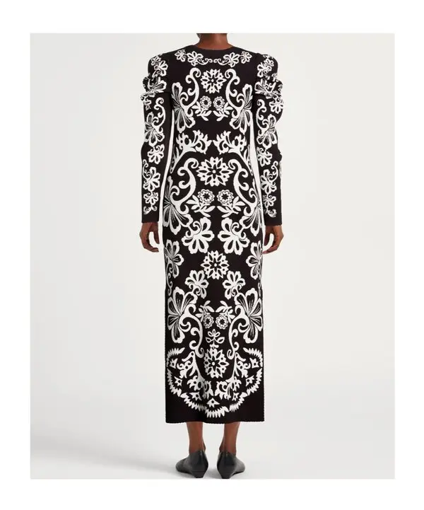 Farm Rio Long Sleeve Maxi Dress With Floral Print