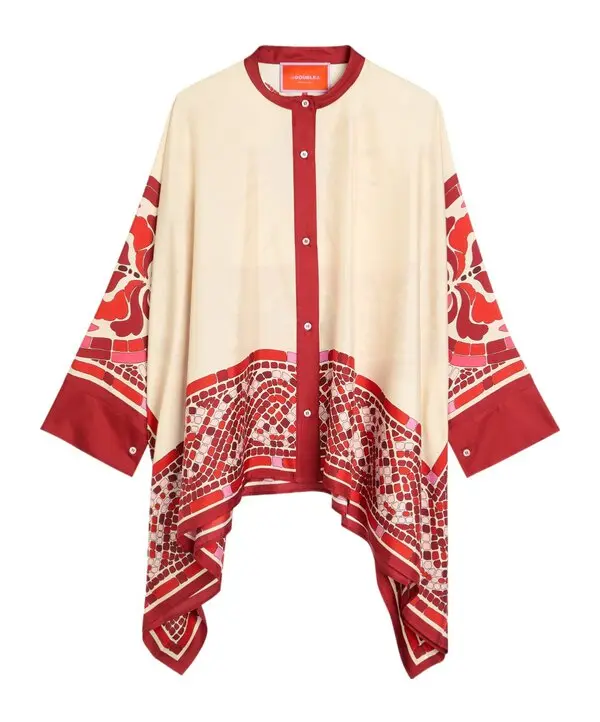 La DoubleJ Floulard Printed Silk-twill Shirt - Nude