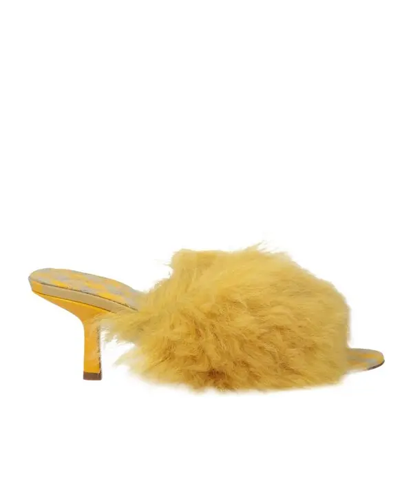 Burberry Minimalist Leather High Heels - Yellow