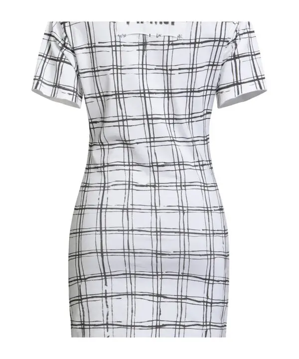 Marni Plaid Bodycon Dress With Short Sleeves
