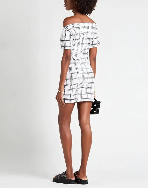 Marni Plaid Bodycon Dress With Short Sleeves