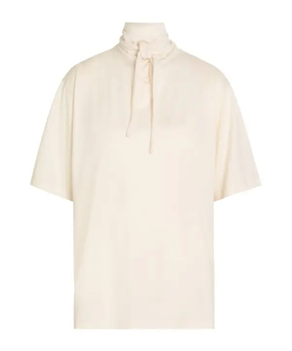 LEMAIRE Foulard-neck Cotton T-shirt - White