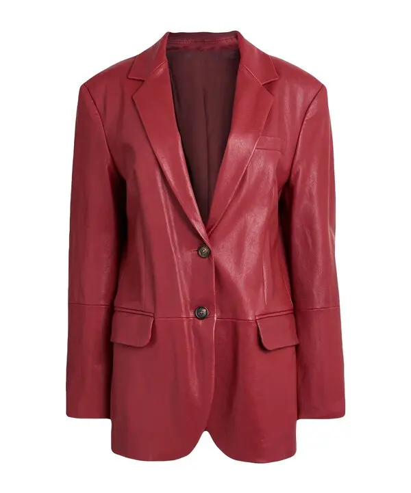Brunello Cucinelli Single-breasted Leather Blazer