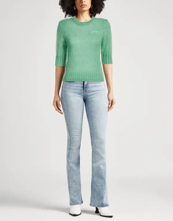 GANNI Short Sleeve Embroidered Logo Jumper