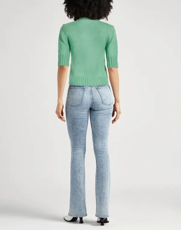 GANNI Short Sleeve Embroidered Logo Jumper