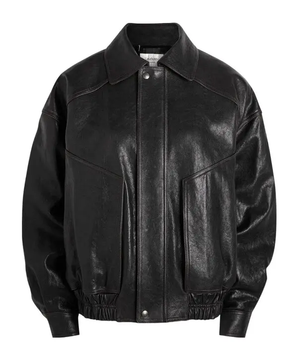 Saint Laurent Panelled Faded Leather Jacket