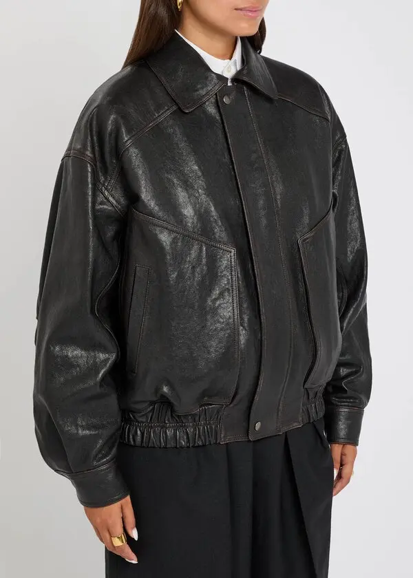 Saint Laurent Panelled Faded Leather Jacket